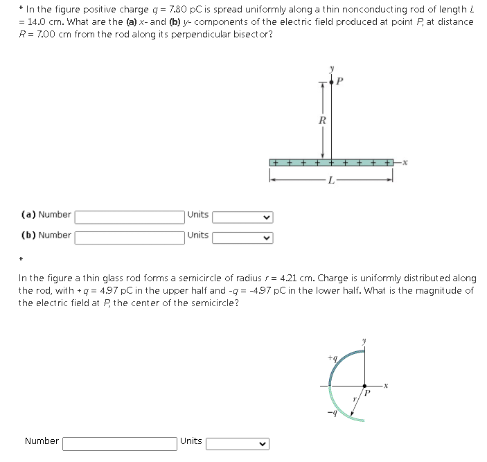 Solved # In the figure positive charge q = 7.80 PC is spread | Chegg.com