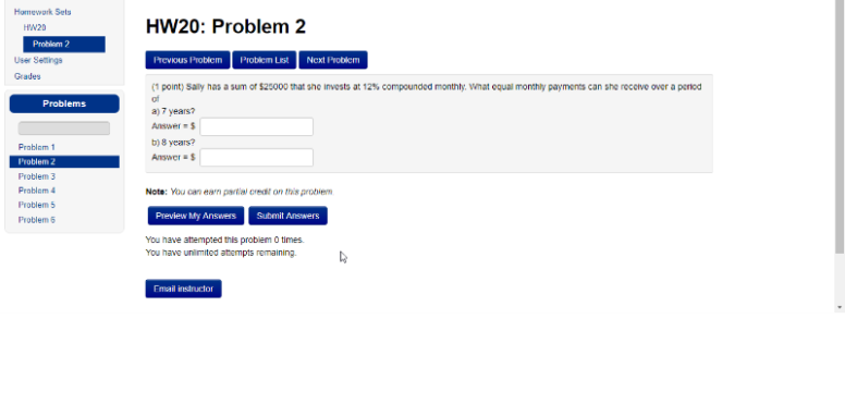 Solved Homework Sets HW20 Problem 2 User Settings Grades | Chegg.com