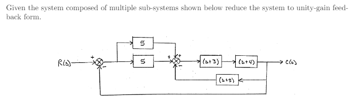 Solved Given the system composed of multiple sub-systems | Chegg.com