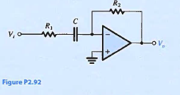 Solved Figure P2.92 shows a first-order high-pass | Chegg.com