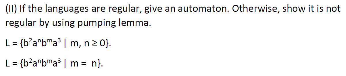 Solved (11) If the languages are regular, give an automaton. | Chegg.com