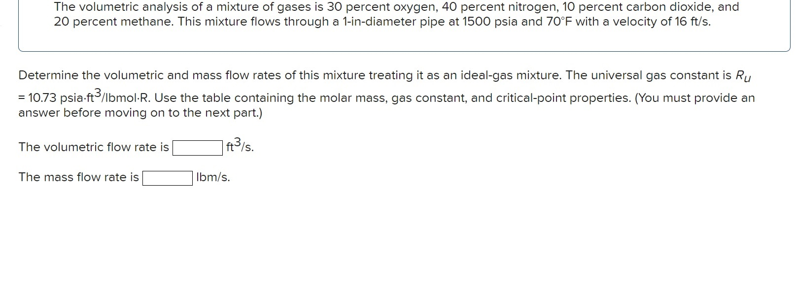 Solved The volumetric analysis of a mixture of gases is 30 | Chegg.com