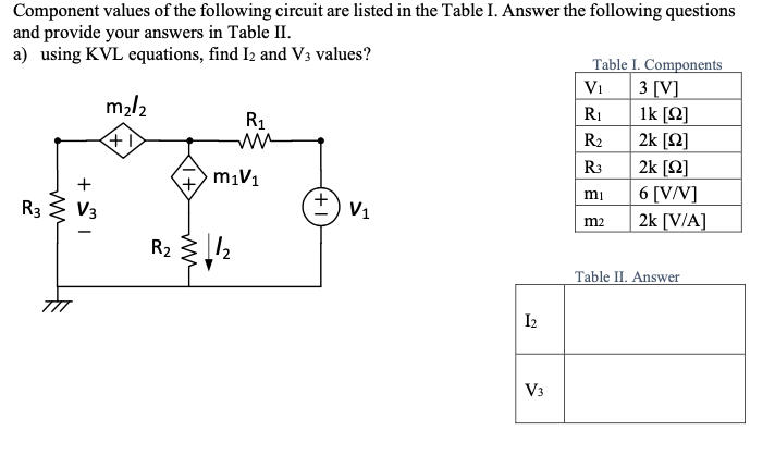 Solved Component values of the following circuit are listed | Chegg.com