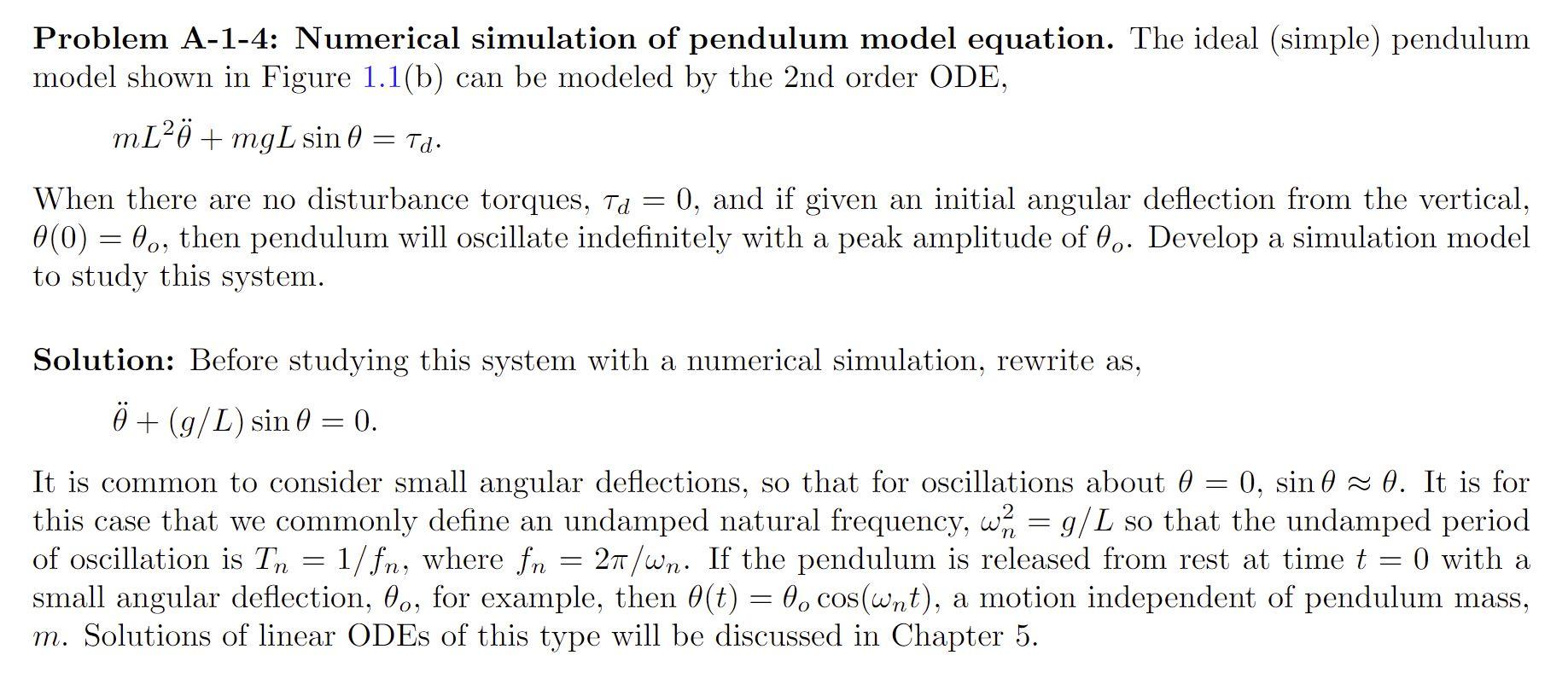 Solved From the 2nd order ODE in Equation 1.2, a | Chegg.com