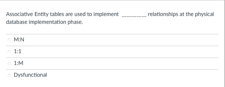 Solved relationships at the physical Associative Entity | Chegg.com