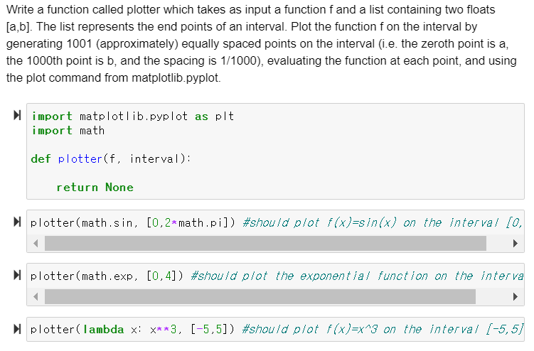 Solved Write a function called plotter which takes as input | Chegg.com