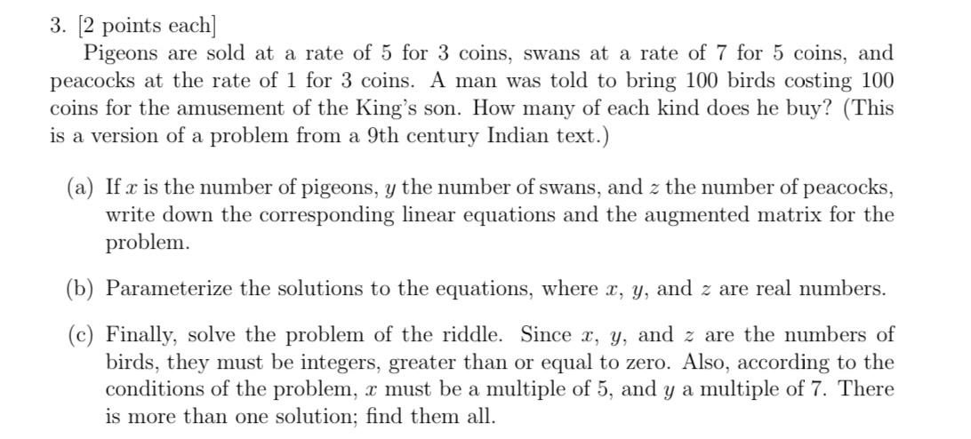Solved 2. [2 points each ] For each of the following | Chegg.com