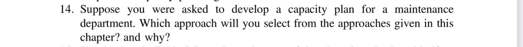 Solved 4. Suppose you were asked to develop a capacity plan | Chegg.com