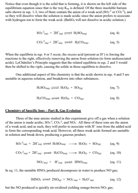Solved Qualitative Analysis II - Anions Purpose: To study | Chegg.com