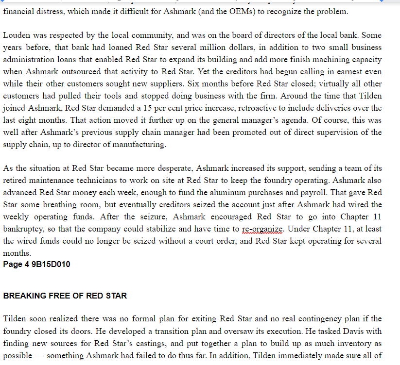 Solved What were the key issues with Red Star, Ashmark | Chegg.com