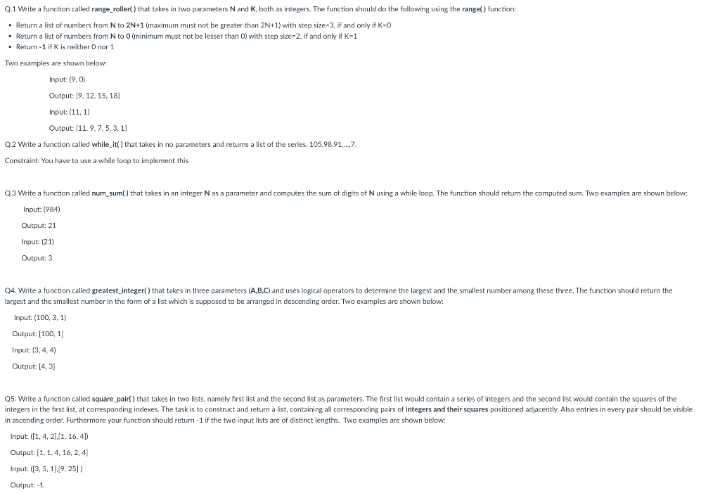 Solved You are NOT allowed to use the following constructs | Chegg.com