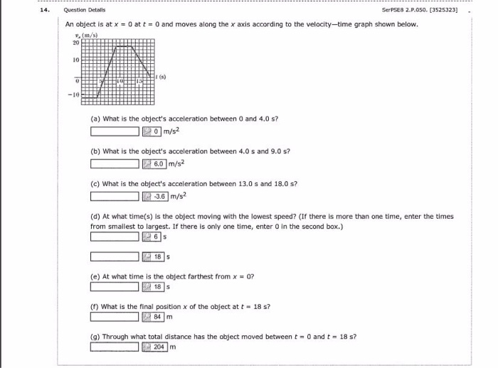 Solved An object is at x = 0 at t = 0 and moves along the x | Chegg.com