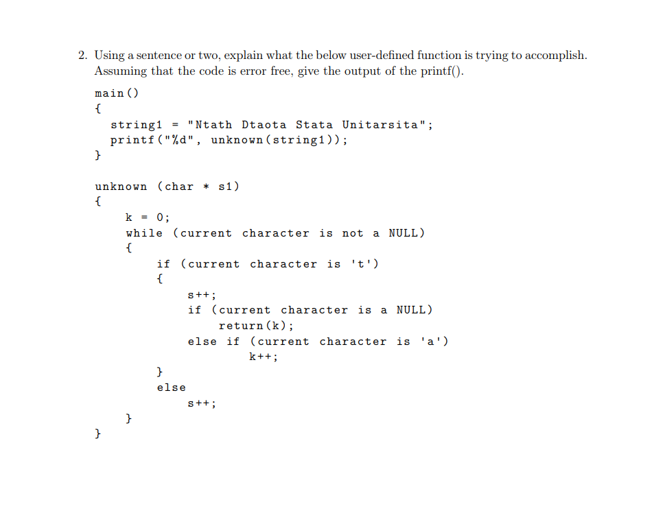Solved 2. Using a sentence or two, explain what the below | Chegg.com