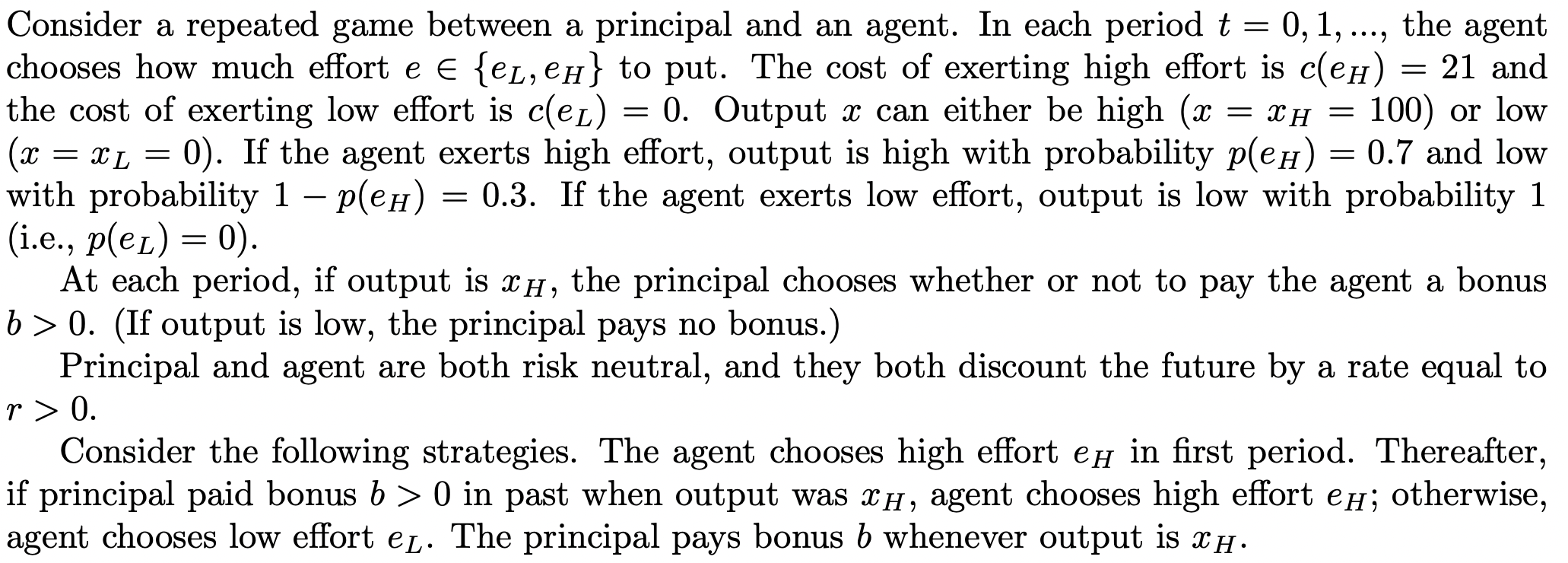 Consider a repeated game between a principal and an | Chegg.com