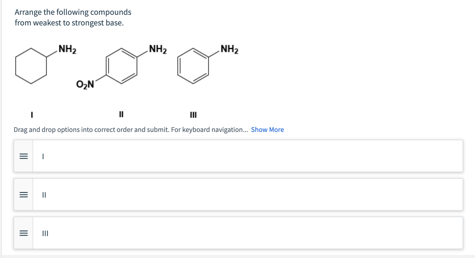 Solved Arrange the following compounds from weakest to | Chegg.com