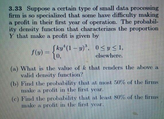 Solved 3.33 Suppose a certain type of small data processing | Chegg.com