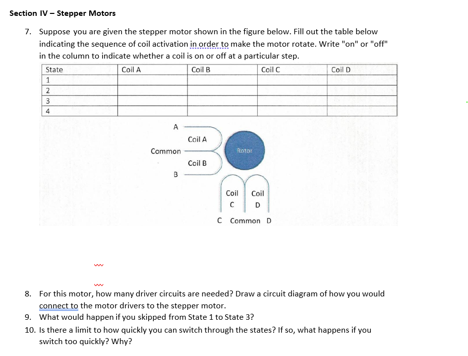 Solved 7. Suppose you are given the stepper motor shown in | Chegg.com
