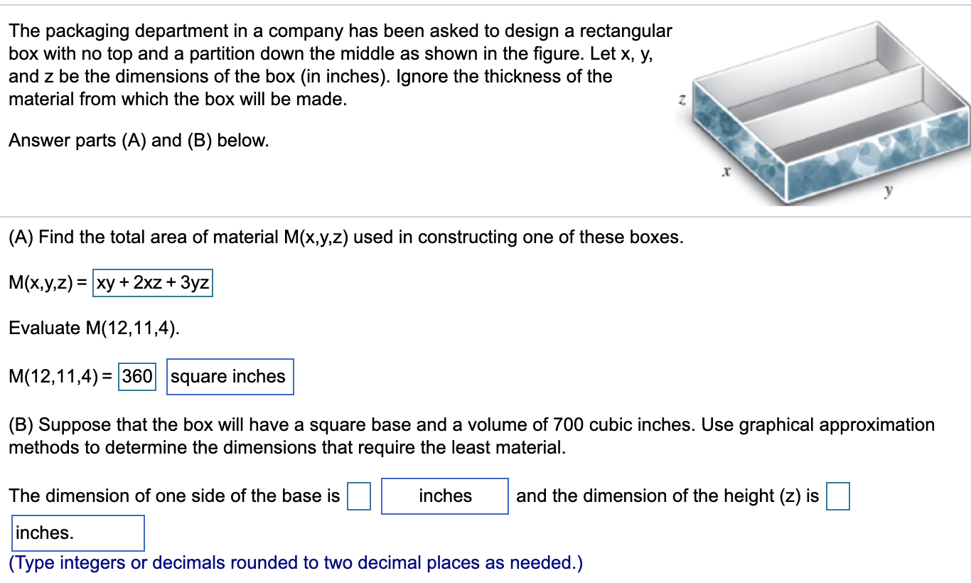 Solved The packaging department in a company has been asked | Chegg.com