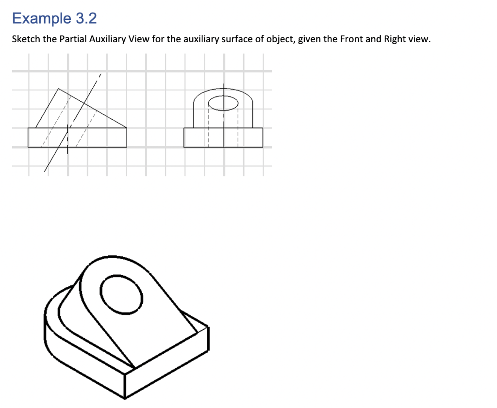 Solved Sketch the Partial Auxiliary View for the auxiliary | Chegg.com