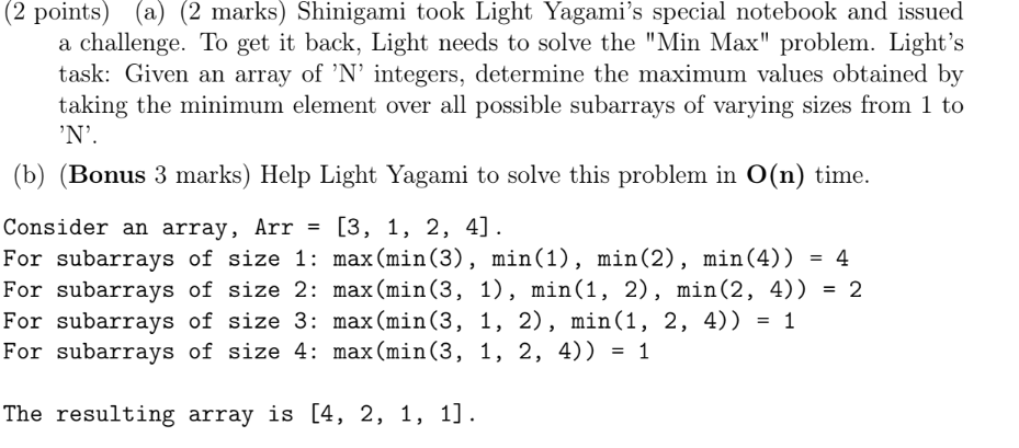 Solved (2 points) (a) (2 marks) Shinigami took Light | Chegg.com Solved (2 points) (a) (2 marks) Shinigami took Light | Chegg.com