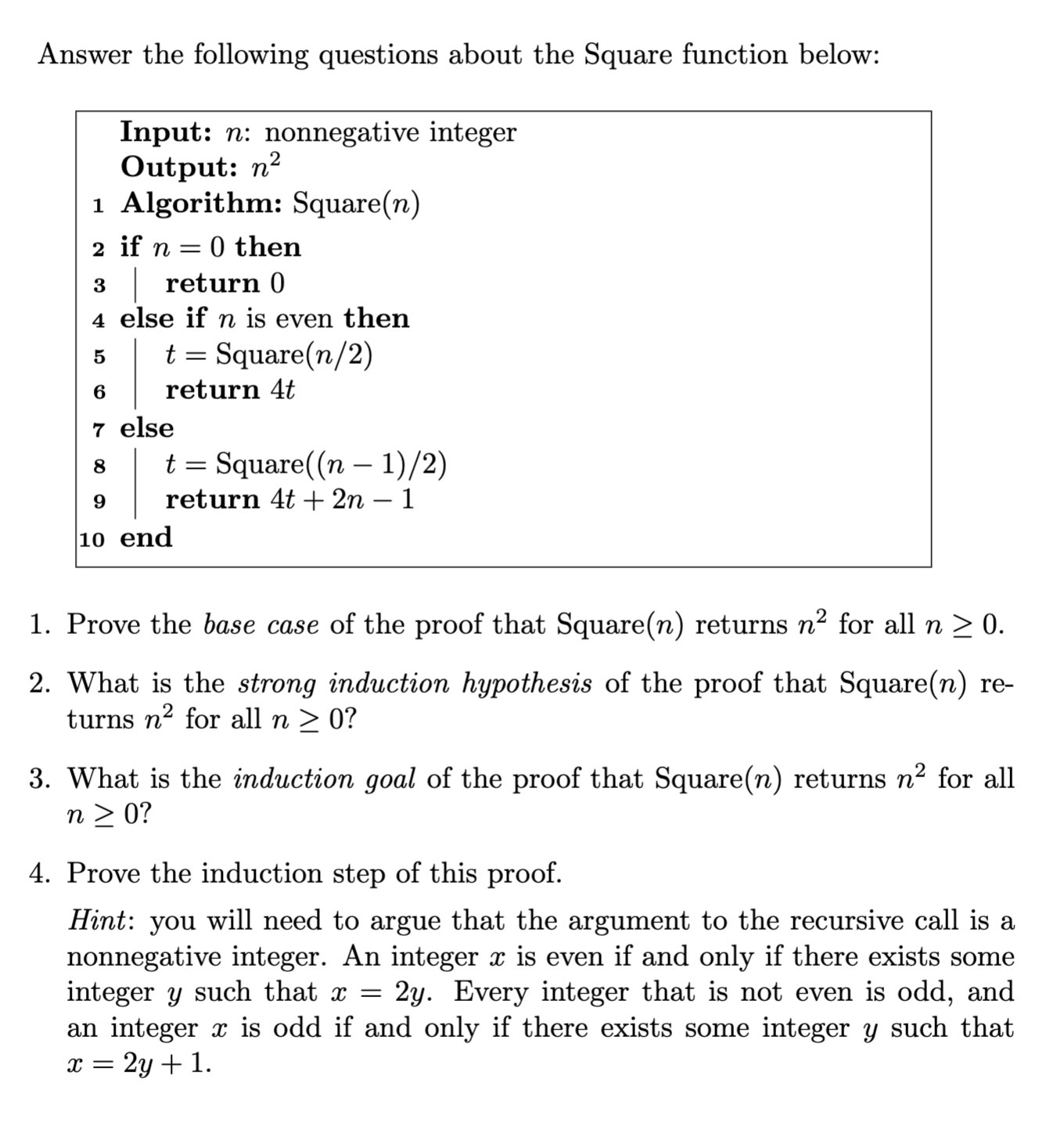 Solved Answer the following questions about the Square | Chegg.com
