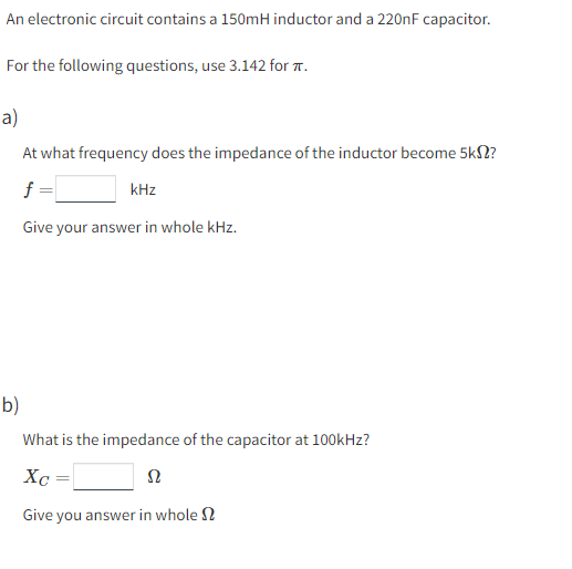 Solved An electronic circuit contains a 150mH inductor and a | Chegg.com