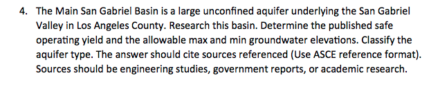 Solved 4. The Main San Gabriel Basin is a large unconfined | Chegg.com