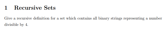 Solved 1 Recursive Sets Give a recursive definition for a | Chegg.com