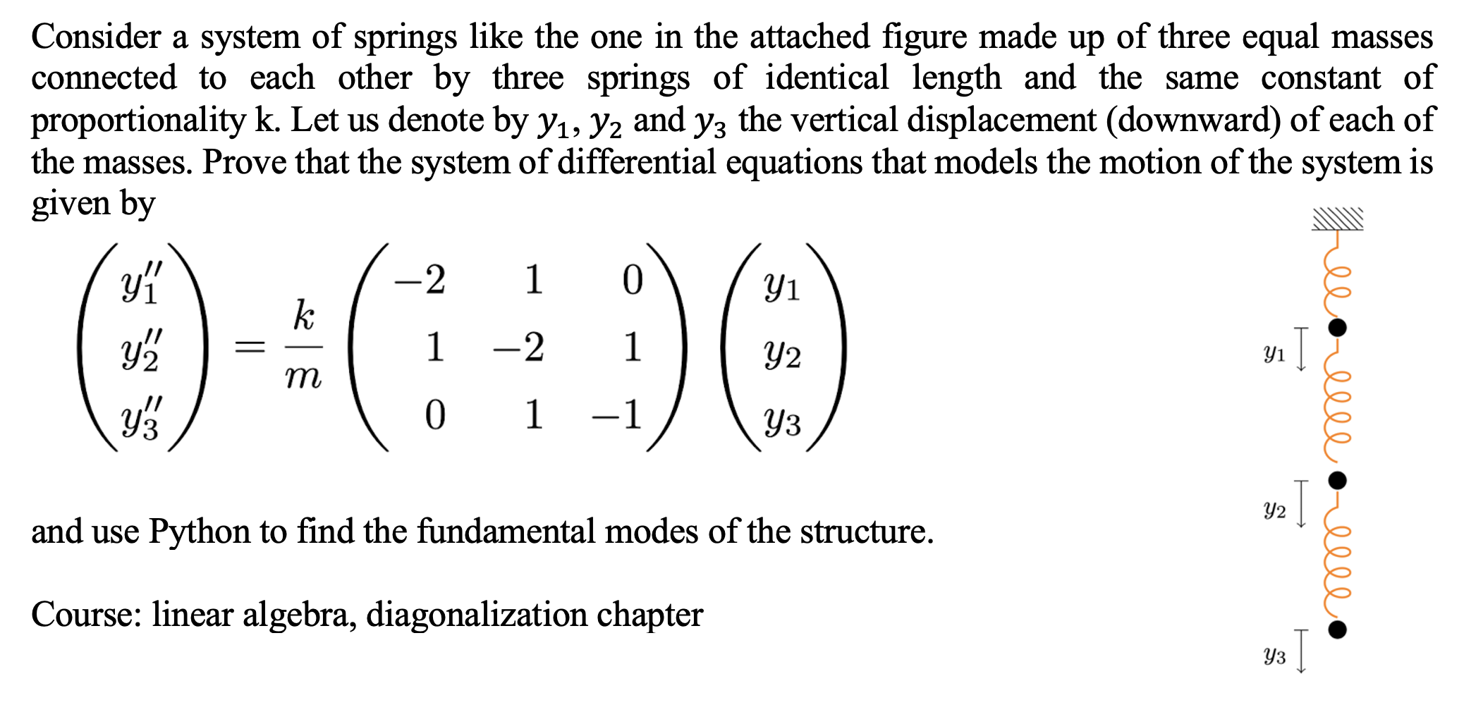 Solved Consider a system of springs like the one in the | Chegg.com