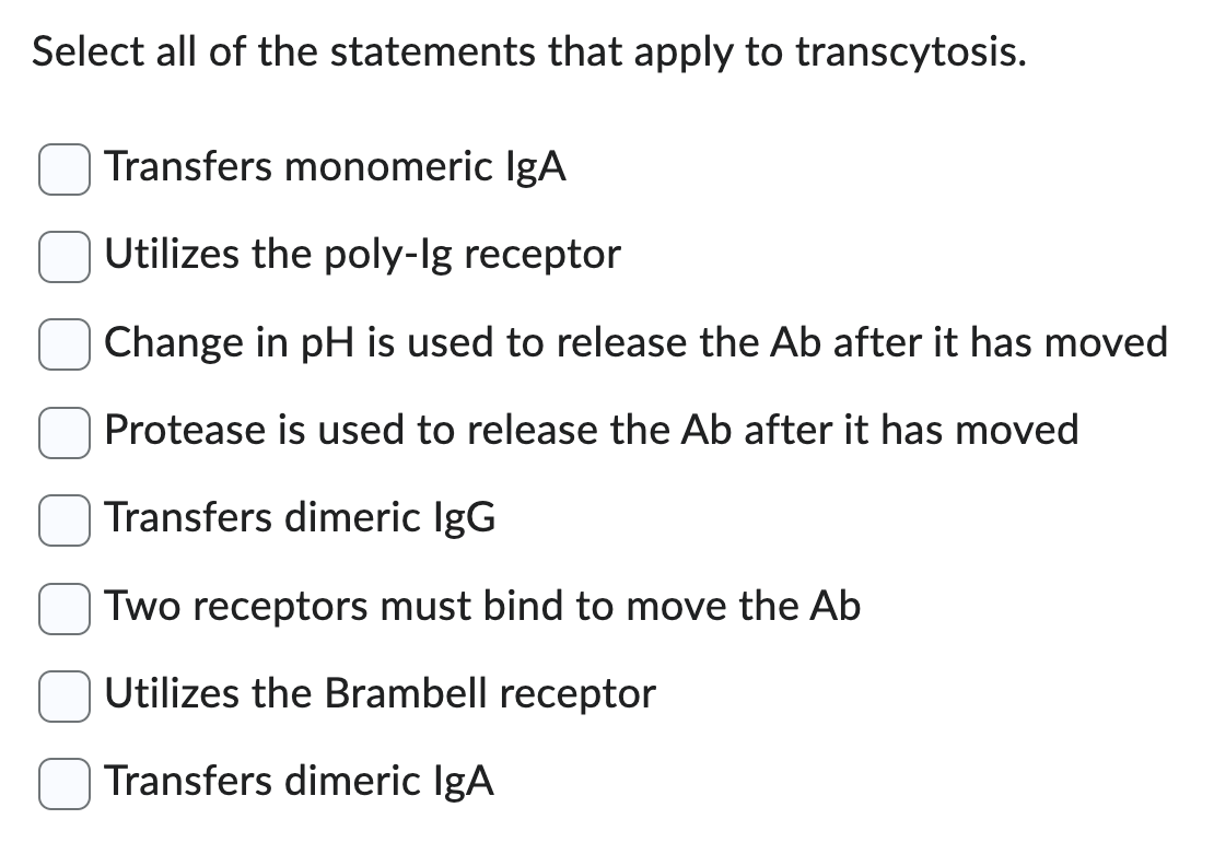 Solved Select all of the statements that apply to | Chegg.com