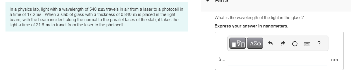 Solved In a physics lab, light with a wavelength of \\( 540 | Chegg.com