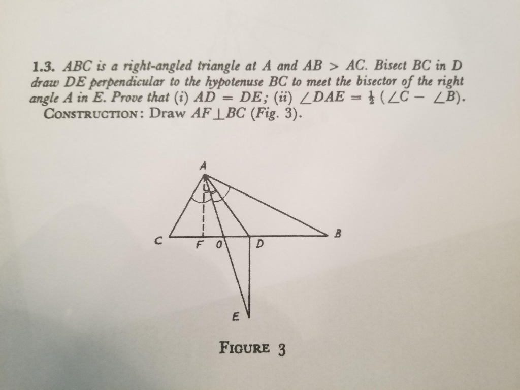 Solved 1.3. ABC is a right-angled triangle at A and AB > AC. | Chegg.com