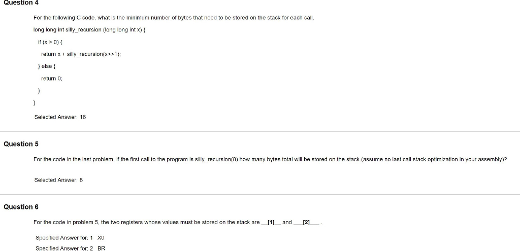 Solved I need help with question 5 and 6. On question 6 I | Chegg.com