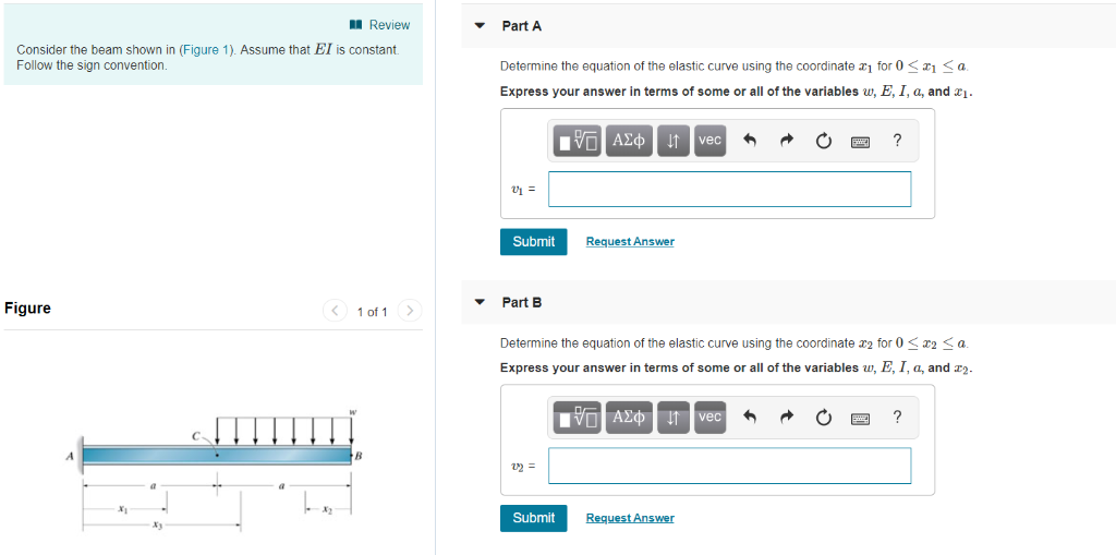 Answered: Review Part A Consider the beam shown in (Figure Answered: Review Part A Consider the beam shown in (Figure