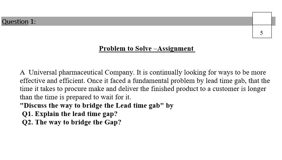 Solved Question 1: 5 Problem to Solve -Assignment A | Chegg.com