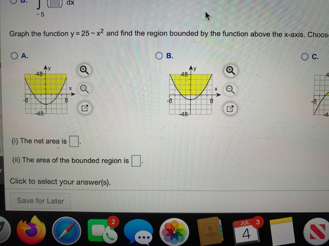 Solved Find the net area and the area of the region above | Chegg.com