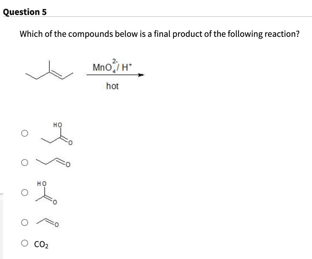 Solved Question 5 Which of the compounds below is a final | Chegg.com