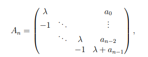Solved Consider the following family of (n × n)-matrices | Chegg.com