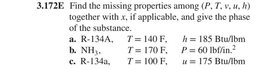 Solved 3.172E Find the missing properties among (P, T, v, u, | Chegg.com