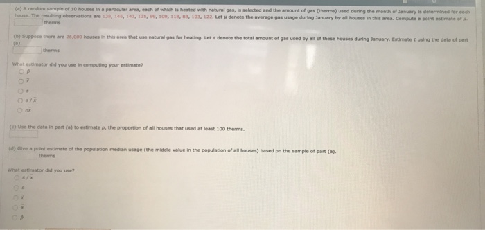 Solved (a) A random sample of 10 houses in a particular | Chegg.com