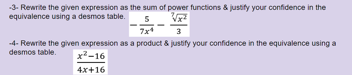Solved -3- Rewrite the given expression as the sum of power | Chegg.com