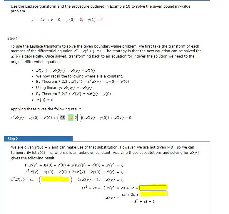 Solved Use the Laplace transform and the procedure outlined | Chegg.com