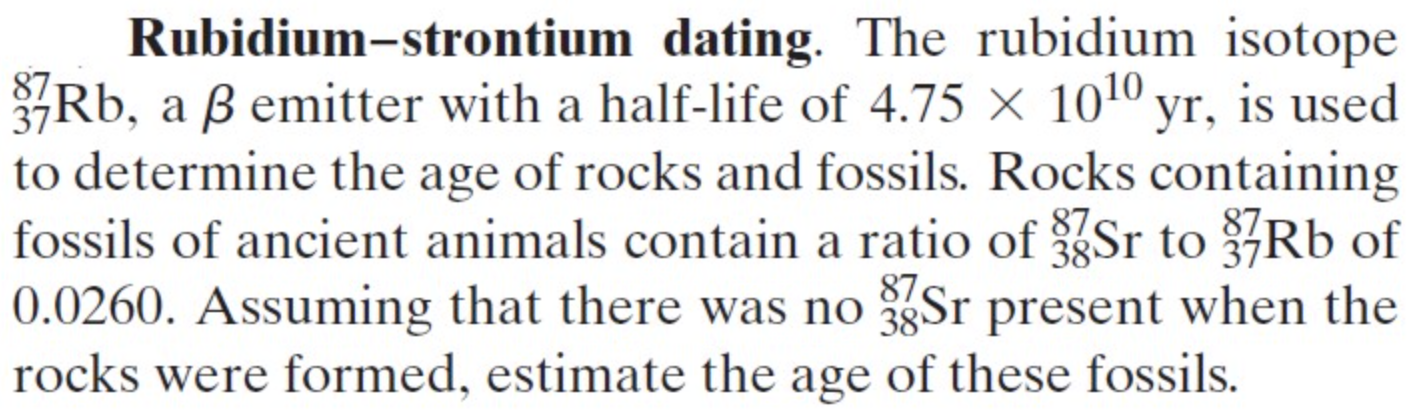 Solved Rubidium-strontium dating. The rubidium isotope | Chegg.com