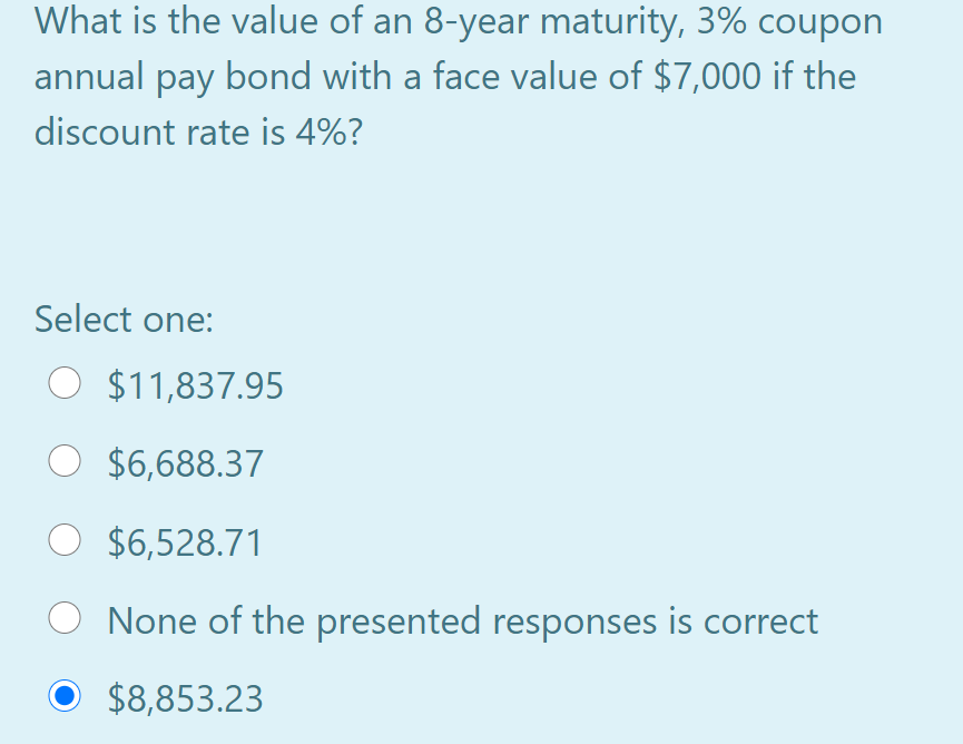 Solved What is the value of an 8-year maturity, 3% coupon | Chegg.com