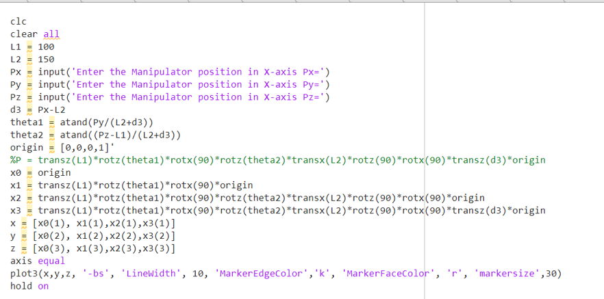 clc clear all L1=100 L2=150 PX≡ input('Enter the | Chegg.com