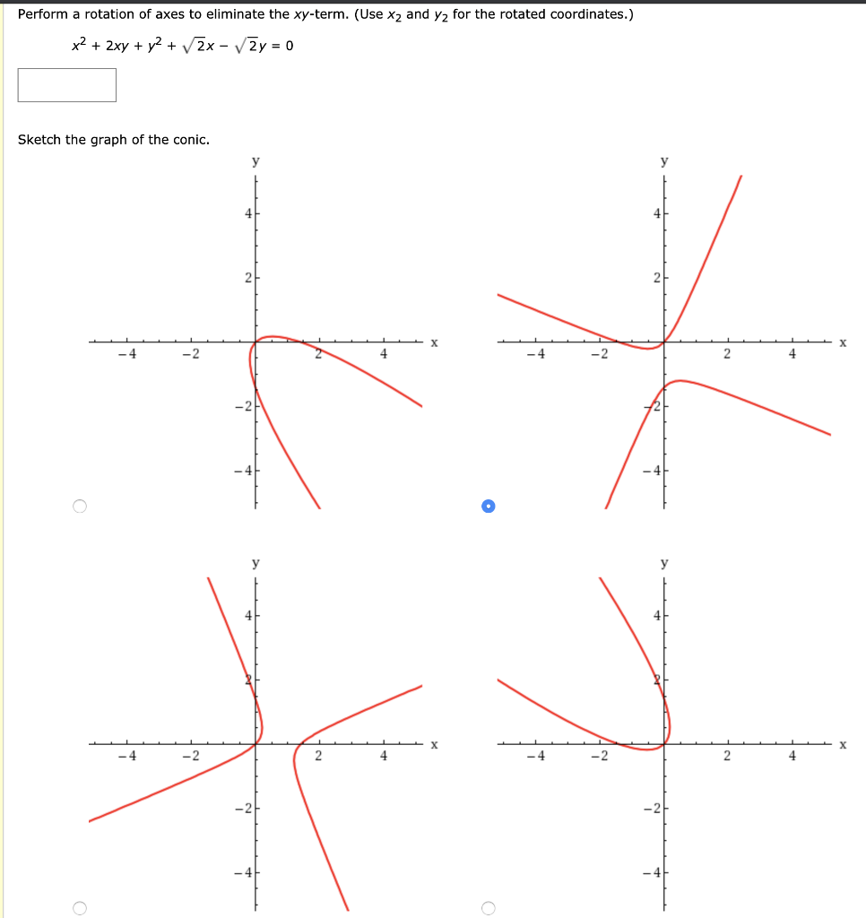 Solved Perform a rotation of axes to eliminate the xy-term. | Chegg.com