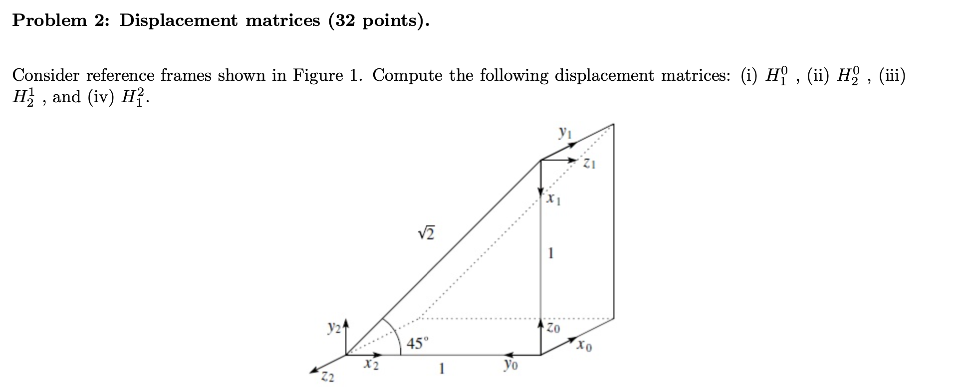 Solved Problem 2: Displacement matrices (32 points). > | Chegg.com
