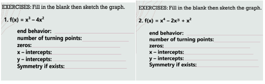 Solved EXERCISES: Fill in the blank then sketch the graph. | Chegg.com