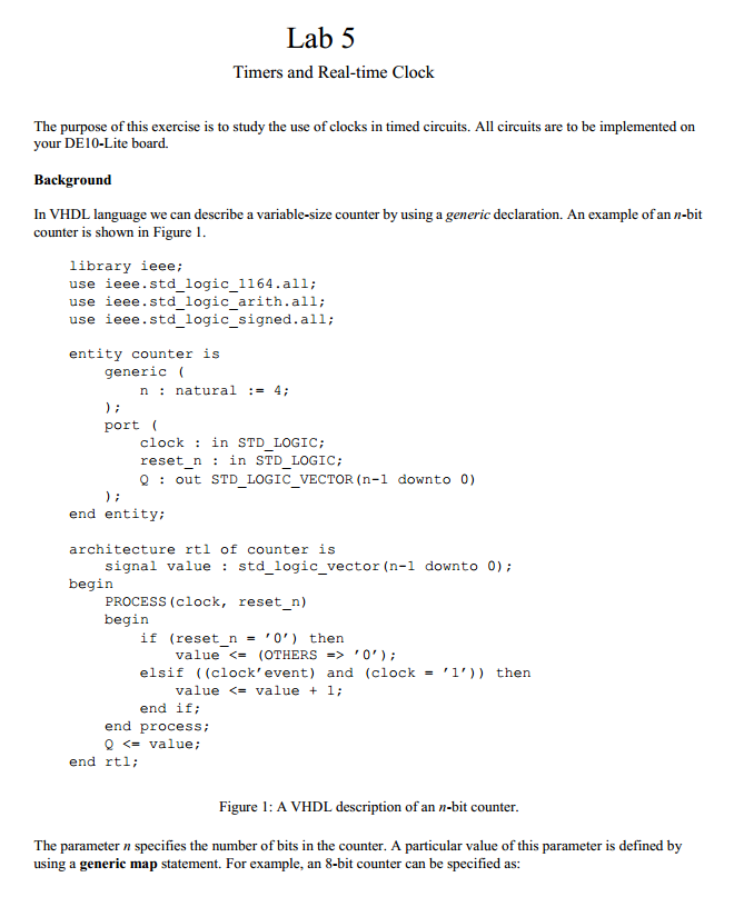 Lab 5 Timers and Real-time Clock The purpose of this | Chegg.com