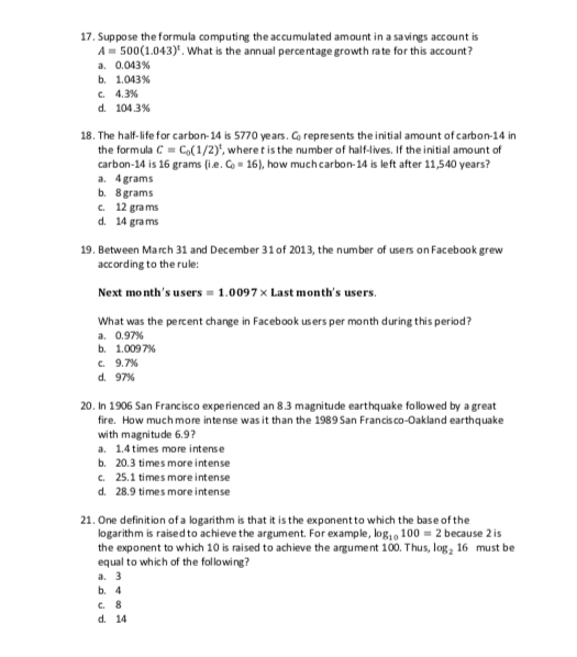 Solved 17 Suppose The Formula Computing The Accumulated 7791